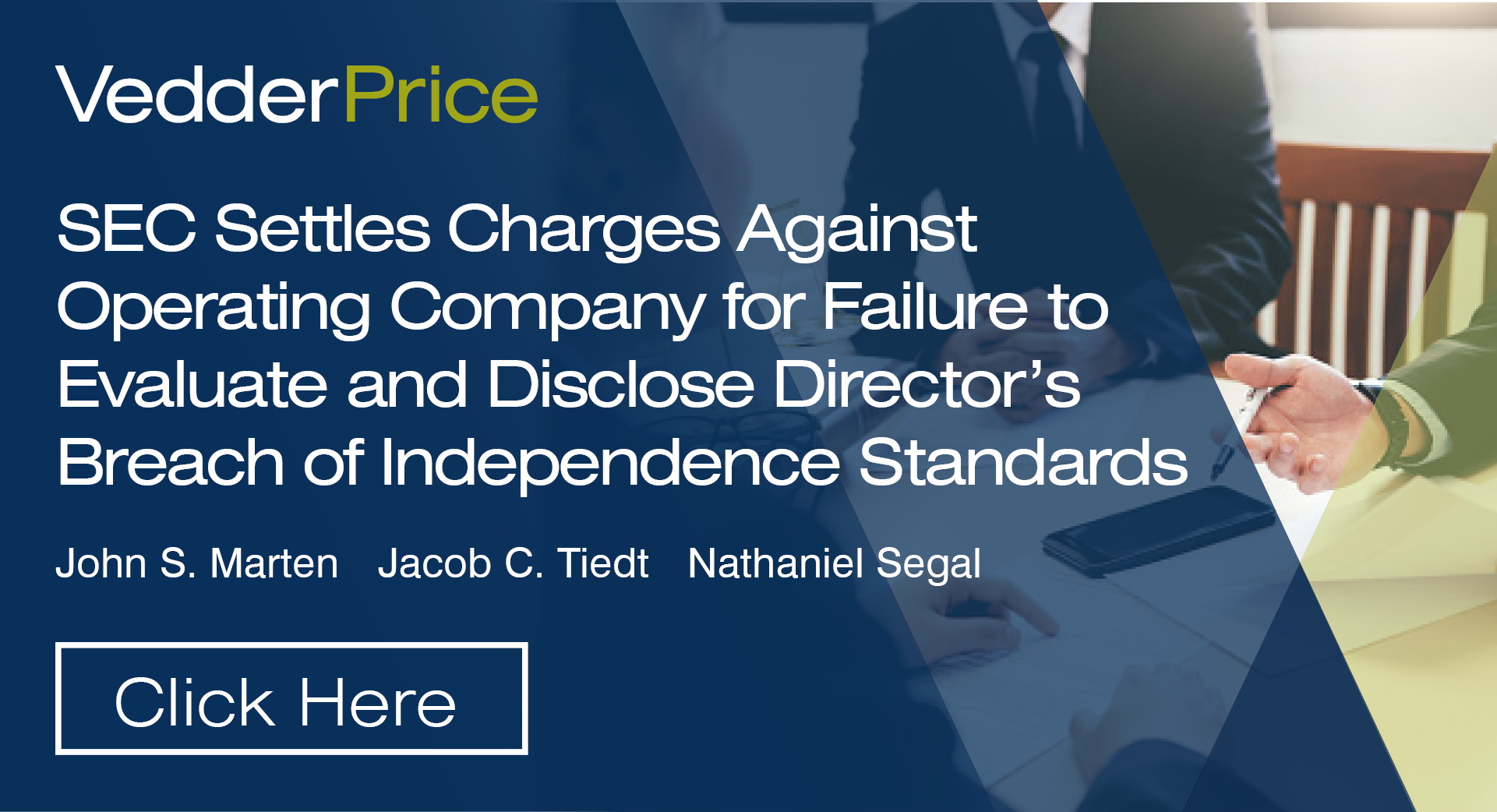 SEC Settles Charges Against Operating Company for Failure to Evaluate and Disclose Director's ...