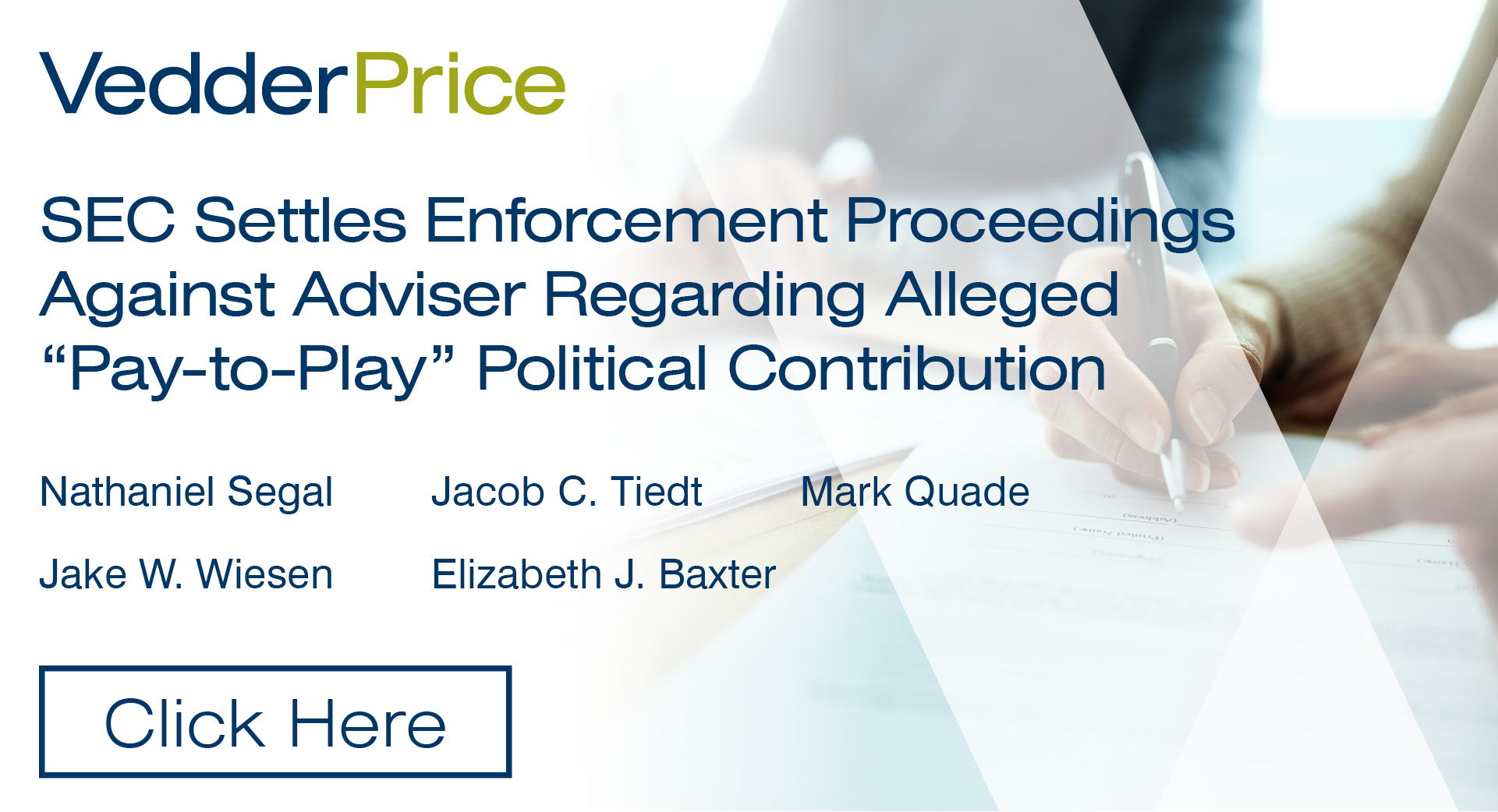 SEC Settles Against Alleged “Pay-to-Play” Political ContributionVedder Price